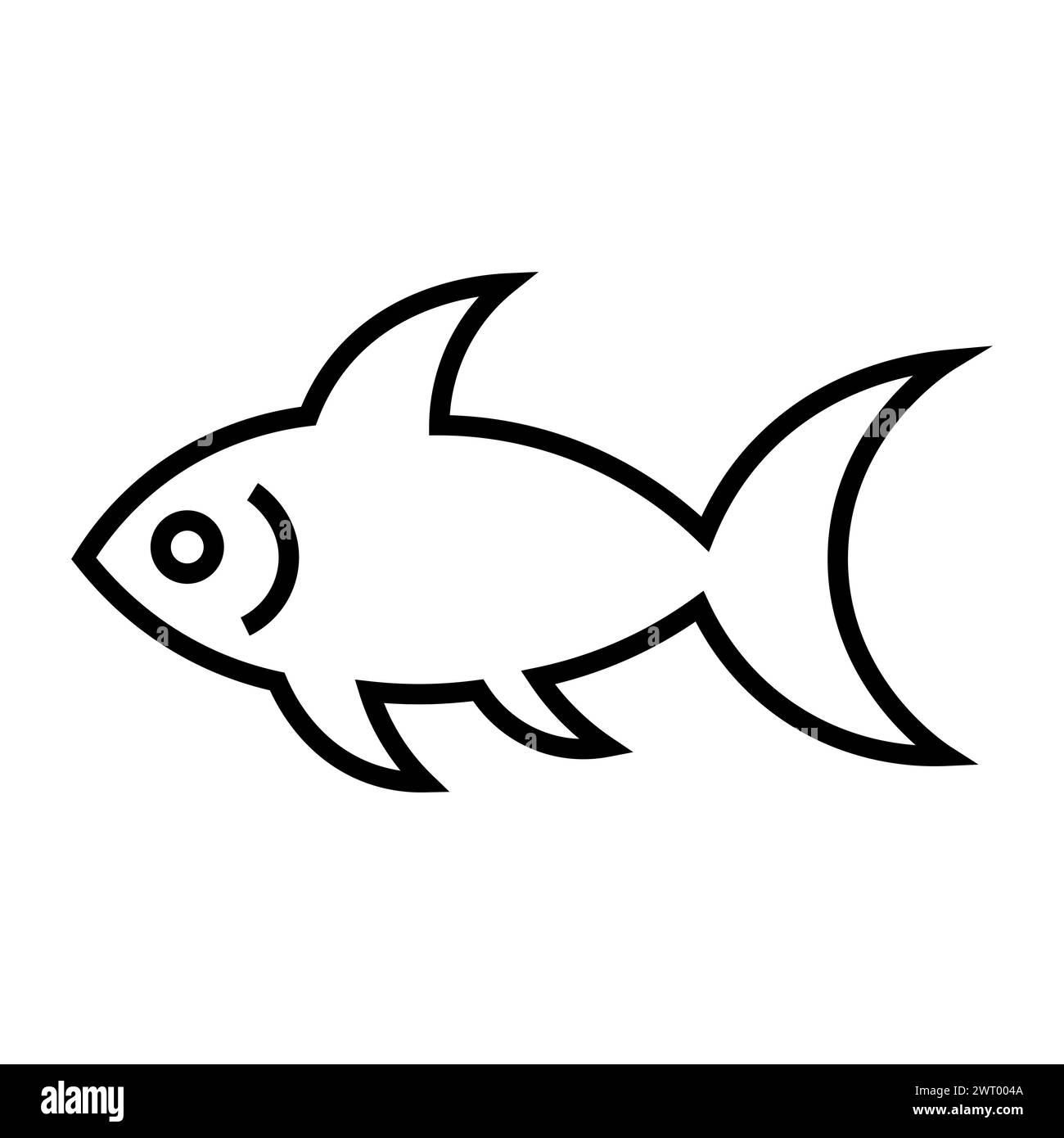 Fish skeleton icon flat Black and White Stock Photos & Images - Alamy
