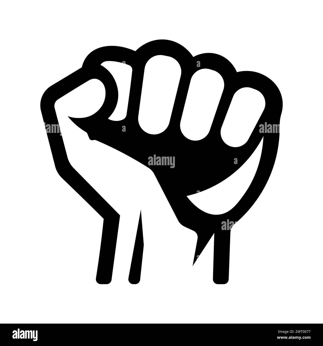 black vector fist icon on white background Stock Vector Image & Art - Alamy