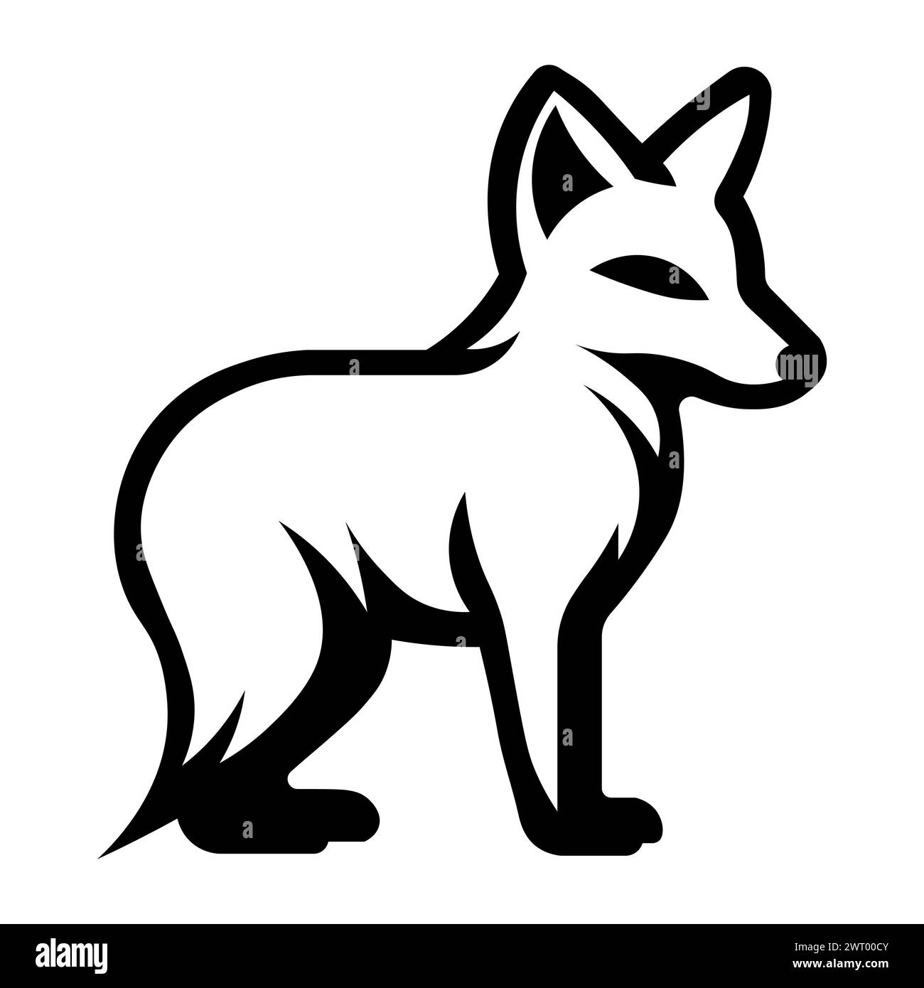 black vector fox icon on white background Stock Vector Image & Art - Alamy