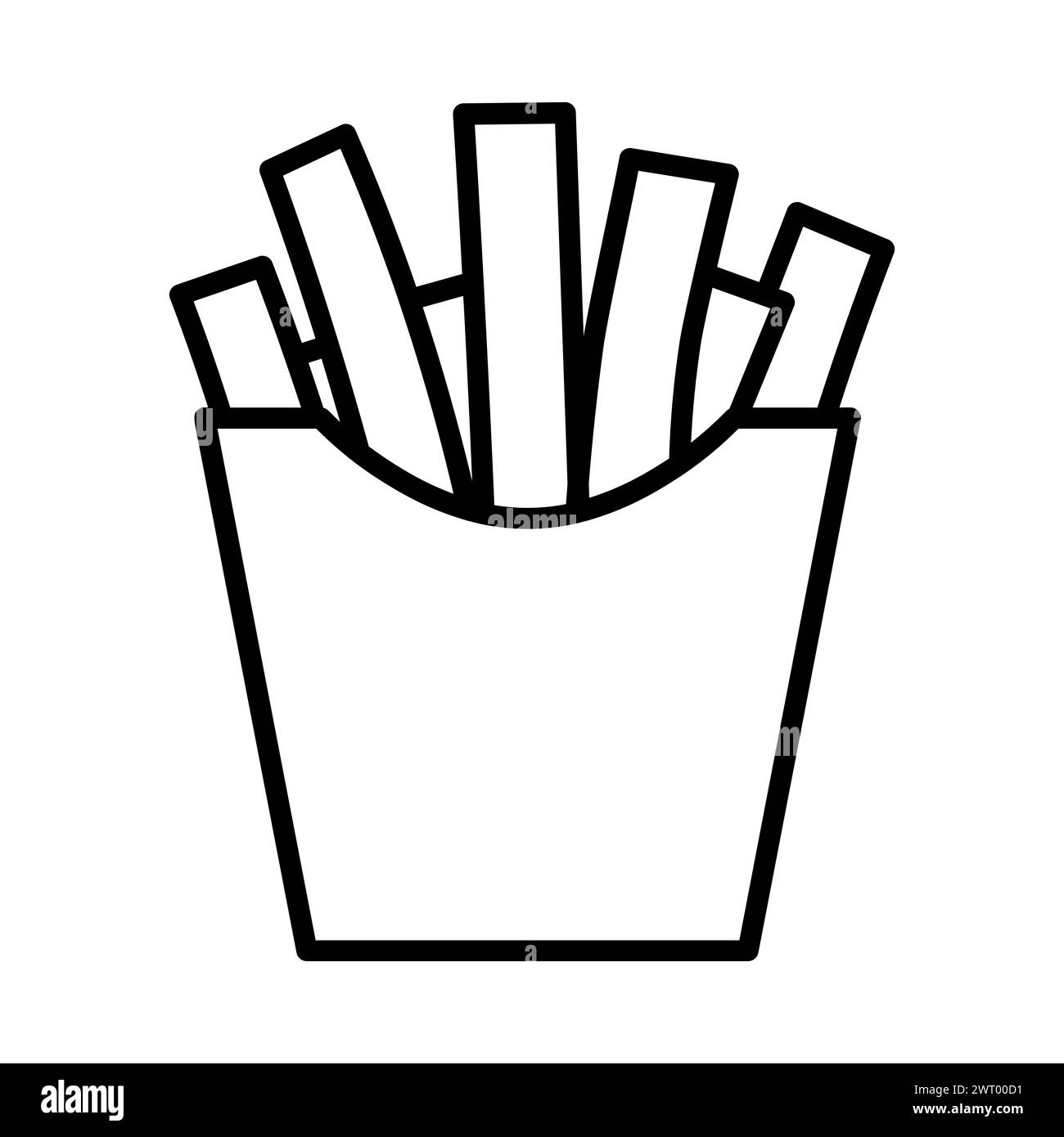 black vector french fries icon on white background Stock Vector Image ...
