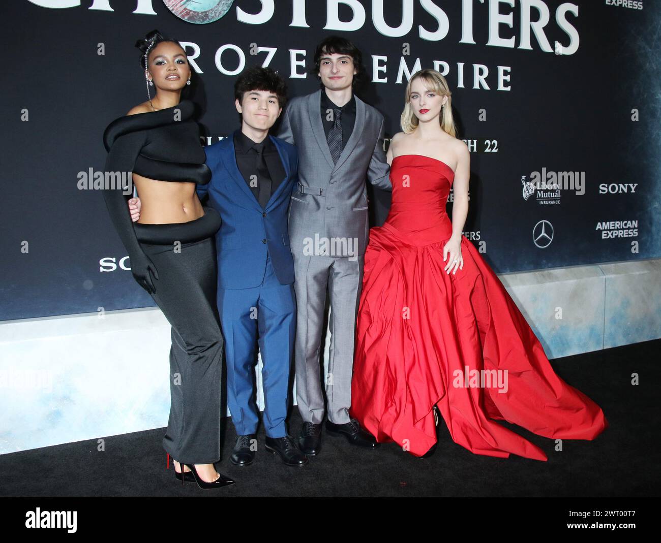 New York, NY, USA. 14th Mar, 2024. Celeste O'Connor, Logan Kim, Finn Wolfhard and Mckenna Grace ...