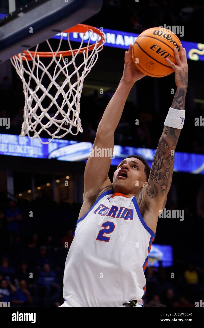 NASHVILLE, TN - MARCH 14: Florida Gators guard Riley Kugel (2) grabs a ...