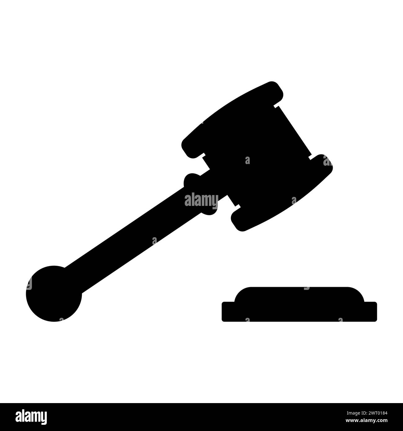 black vector gavel icon on white background Stock Vector Image & Art - Alamy