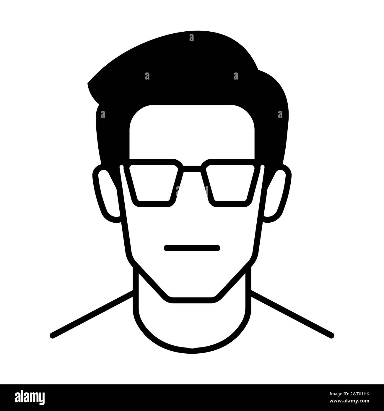 black vector geek icon on white background Stock Vector Image & Art - Alamy