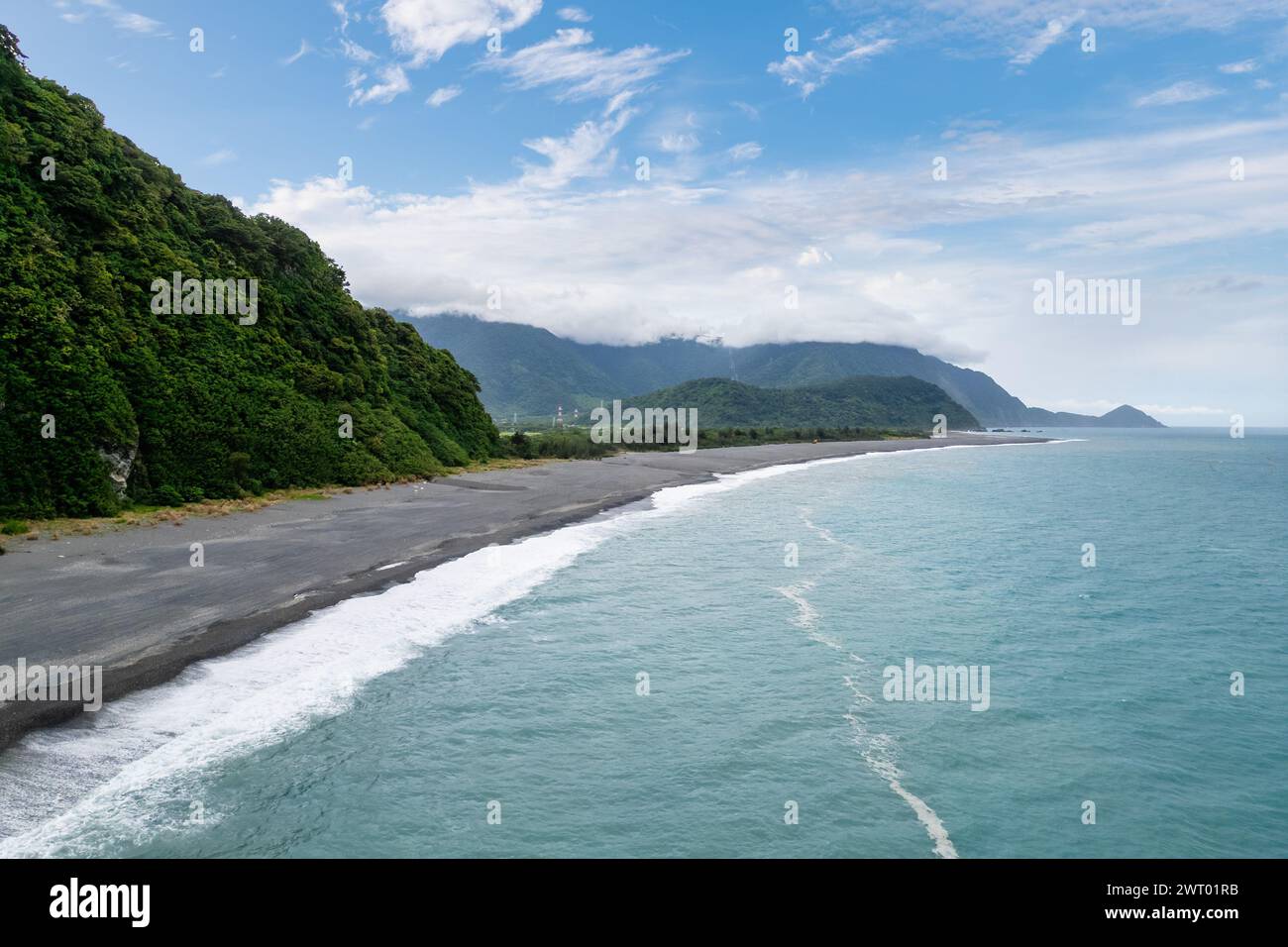 aerial view of the Nanao coastline Nanao in Suao township, Yilan county ...