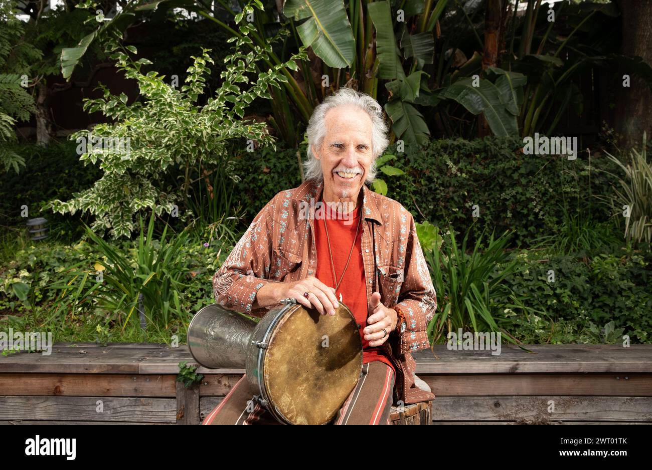 John Densmore drummer from The Doors portraits at home in Los Angeles ...