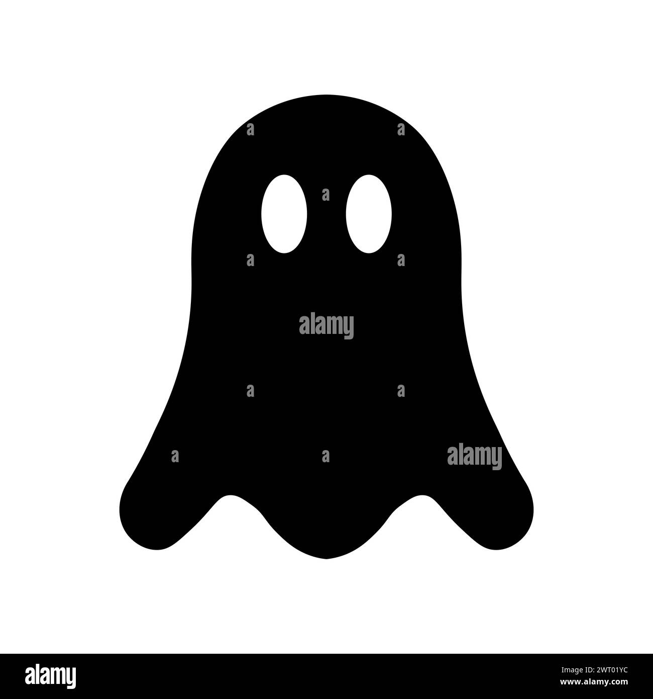 black vector ghost icon on white background Stock Vector Image & Art ...