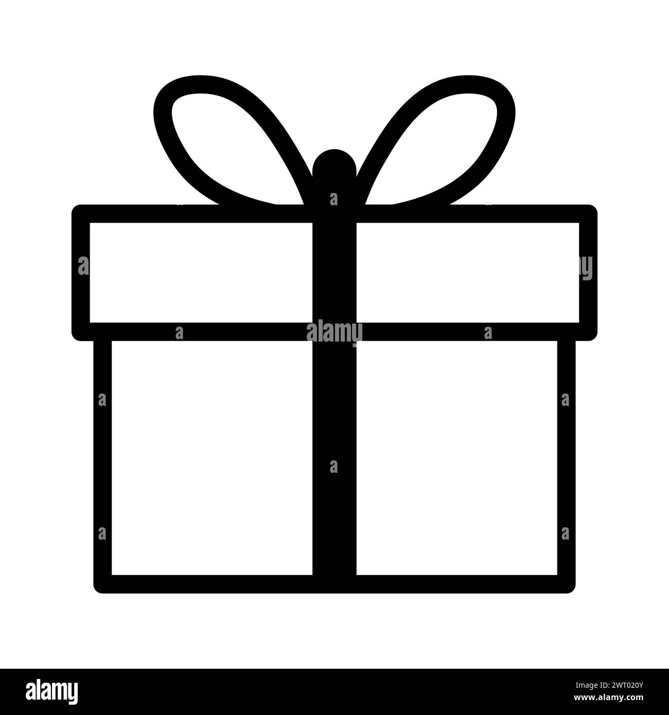 black vector gift icon on white background Stock Vector Image & Art - Alamy