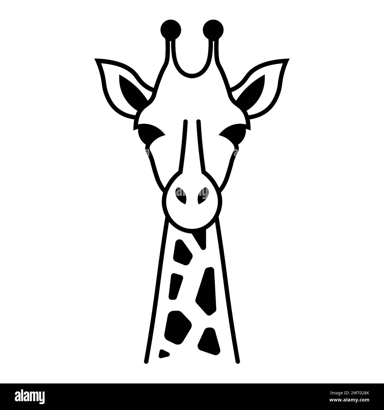 black vector giraffe icon on white background Stock Vector Image & Art ...