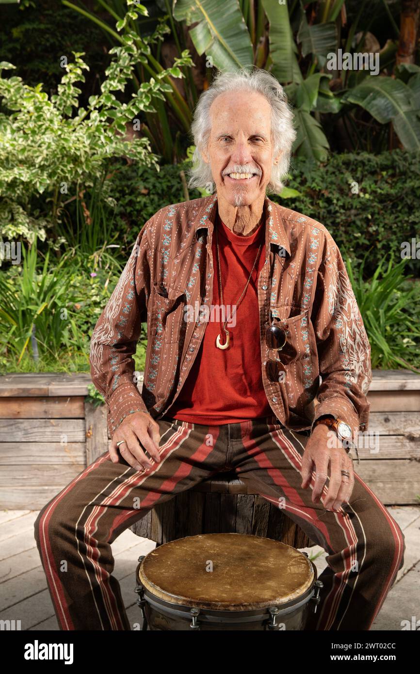 John Densmore drummer from The Doors portraits at home in Los Angeles ...