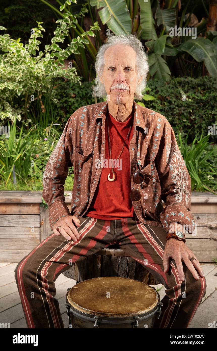 John Densmore drummer from The Doors portraits at home in Los Angeles ...