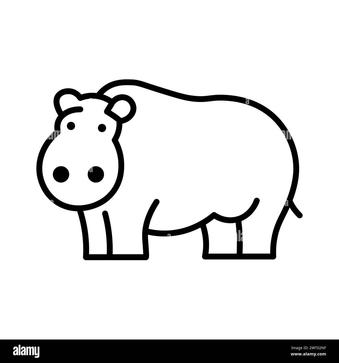 black vector hippo icon on white background Stock Vector Image & Art ...