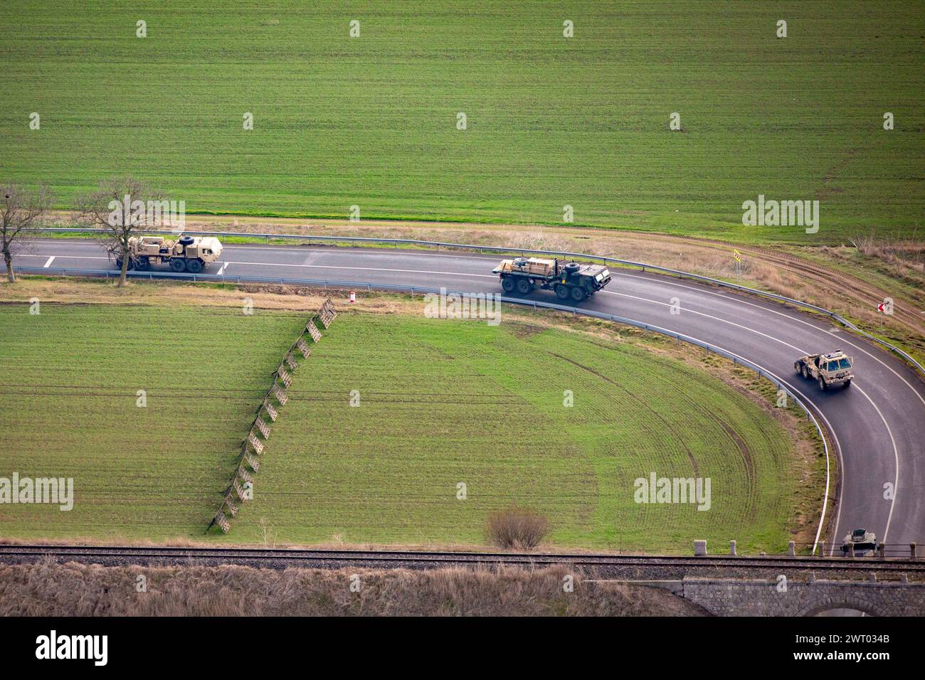 Romania. 23rd Feb, 2024. 'Task Force Assurgam' convoy team travels from ...
