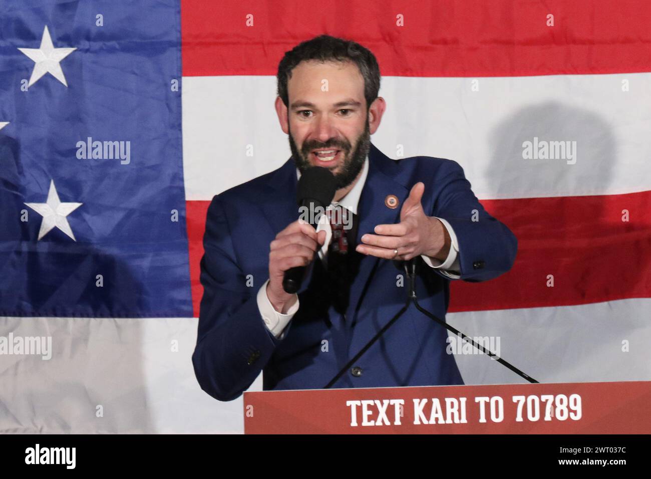 State Senator Jake Hoffman makes remarks at Republican Senate candidate ...