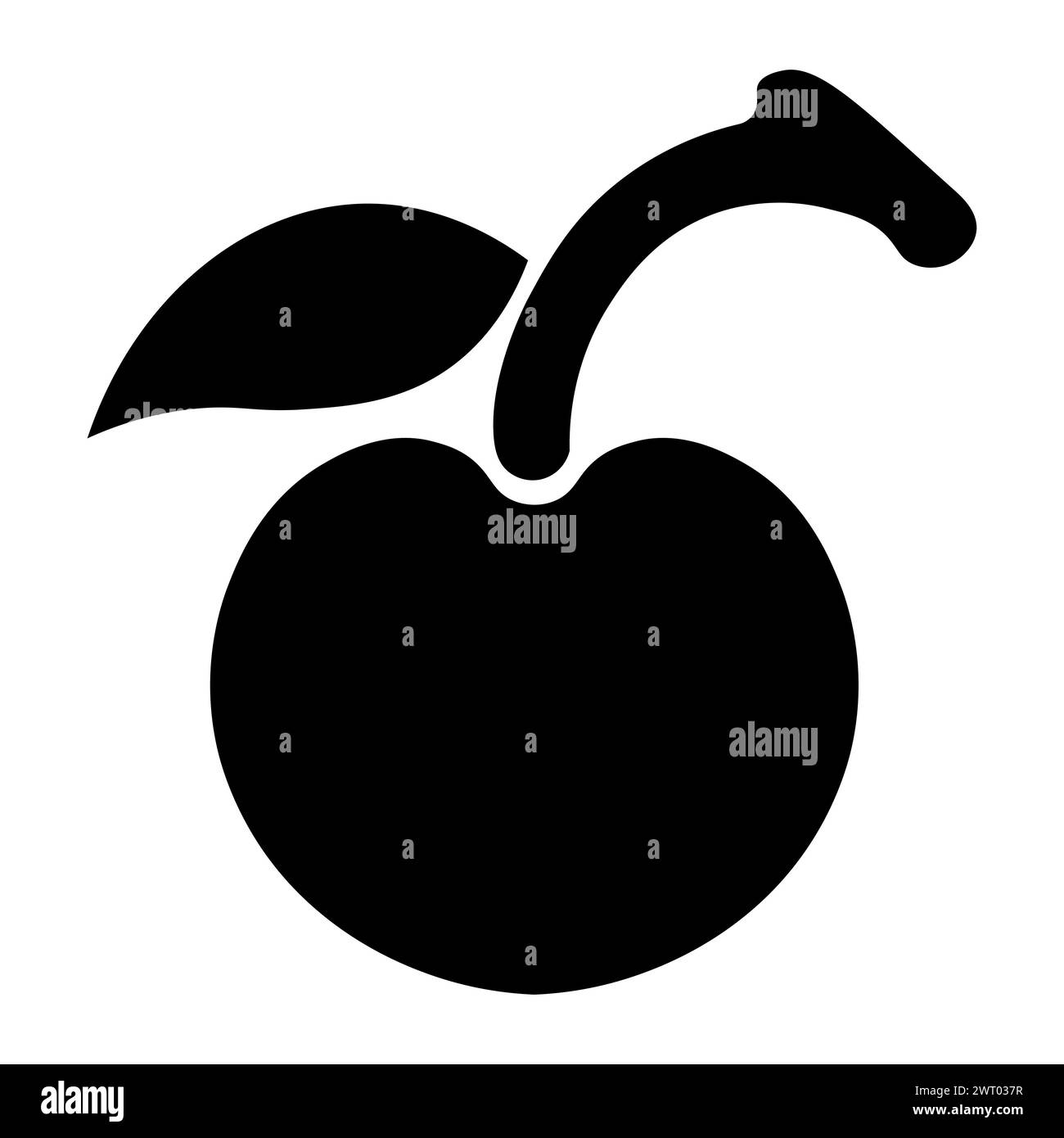 black vector cherry icon on white background Stock Vector Image & Art ...