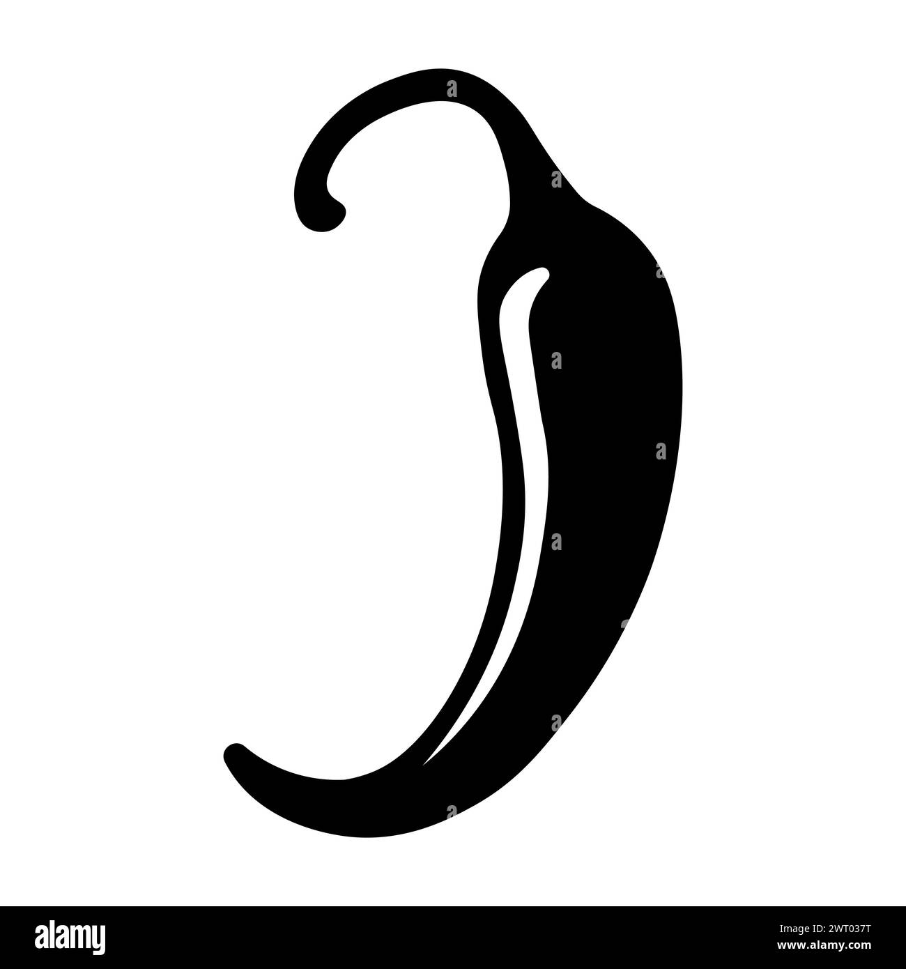 black vector chilli icon on white background Stock Vector Image & Art ...