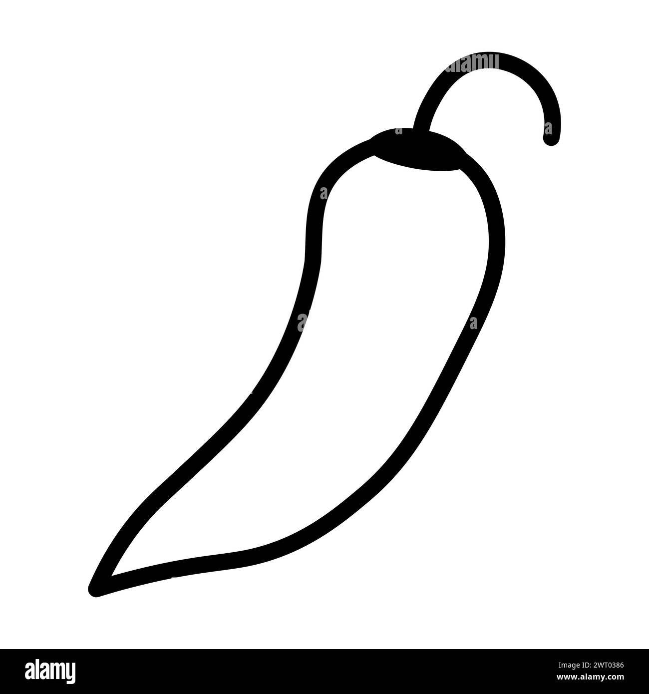 black vector chilli icon on white background Stock Vector Image & Art ...