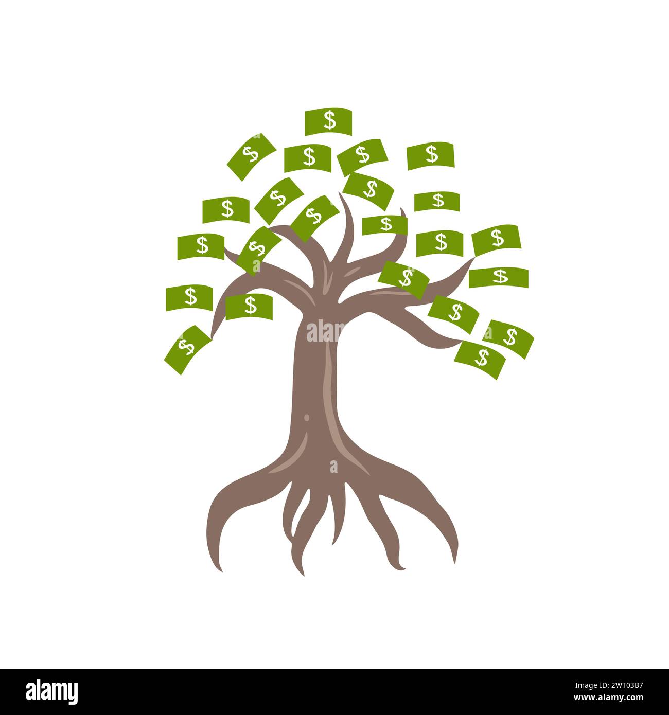 Money Tree Illustration Vector for financial growth symbol Stock Vector ...
