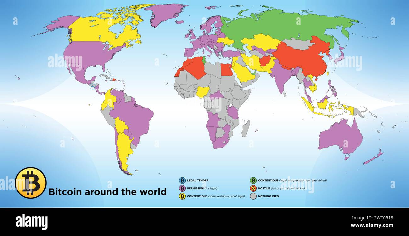 World map of bitcoin spread, vector illustration Stock Vector Image & Art - Alamy