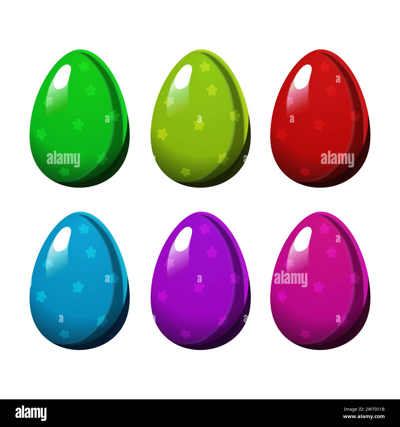 Colorful Easter eggs with polka dots on white background. Illustration ...