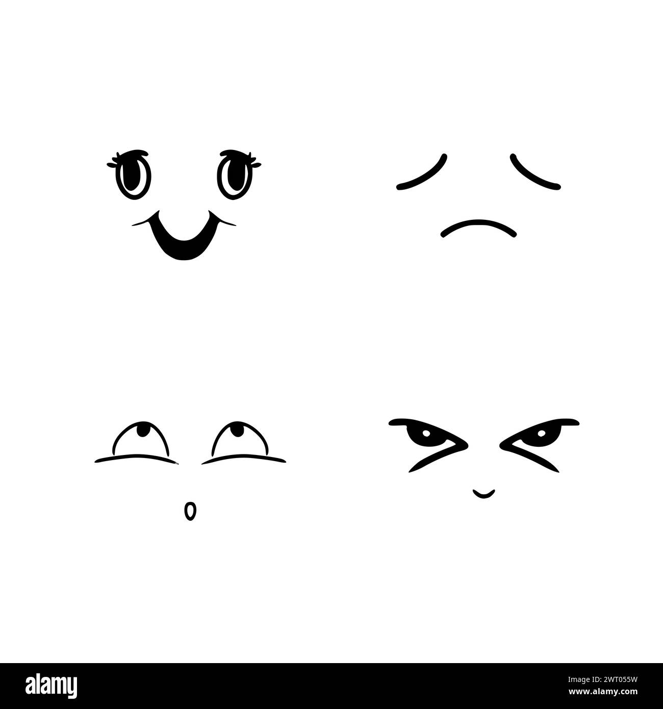 Face Expression Emoticon Doodle Art. Clipart illustration vector image ...