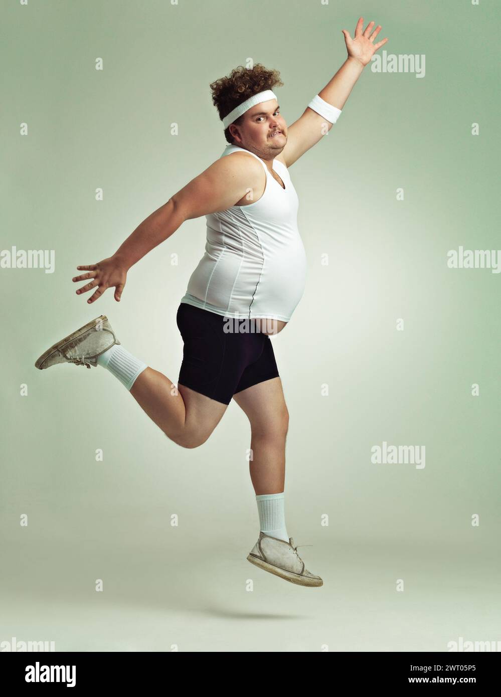 Overweight white people jump hi-res stock photography and images - Alamy