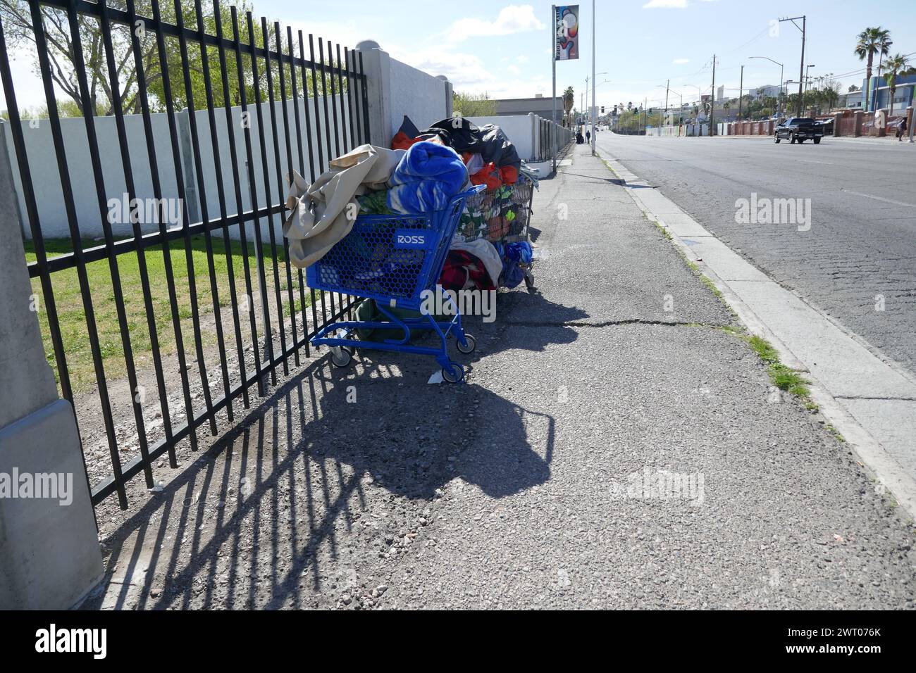 Las Vegas, Nevada, USA 7th March 2024 Homeless Carts at Woodlawn ...