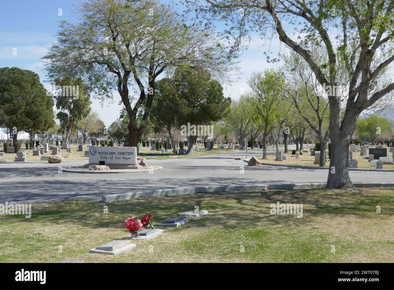 Las Vegas, Nevada, USA 7th March 2024 Woodlawn Cemetery at 1500 N. Las ...