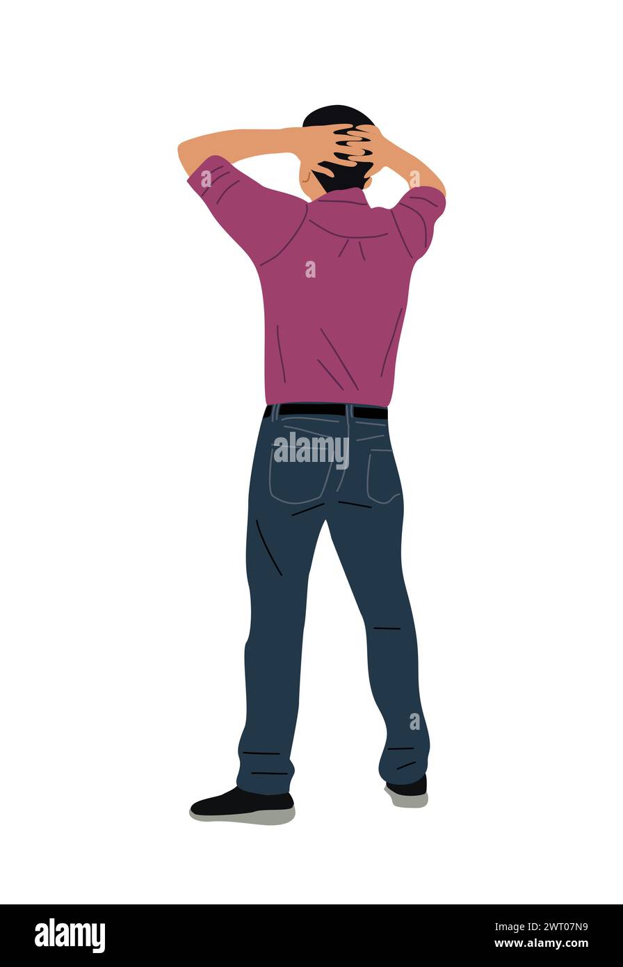 Man internet back view Stock Vector Images - Alamy