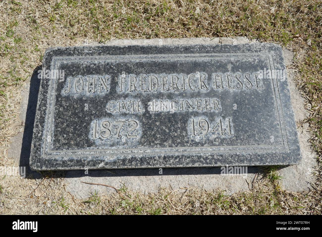 Las Vegas, Nevada, USA 7th March 2024 Fred Hesse Grave, aka John Frederick Hesse at Woodlawn ...