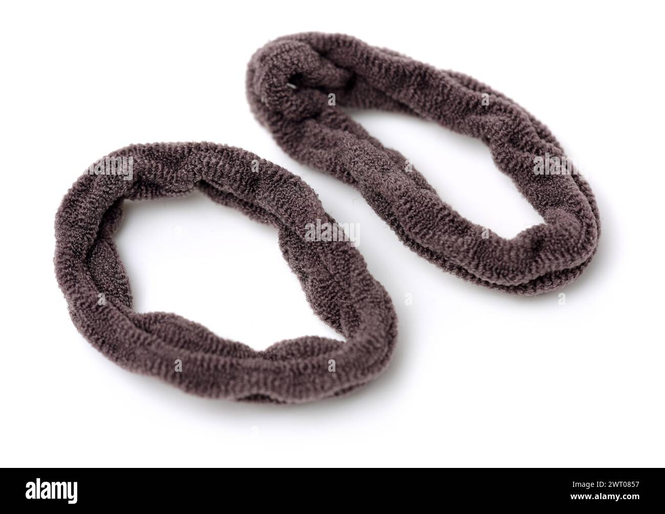 Colorful elastic hair bands on white background Stock Photo - Alamy