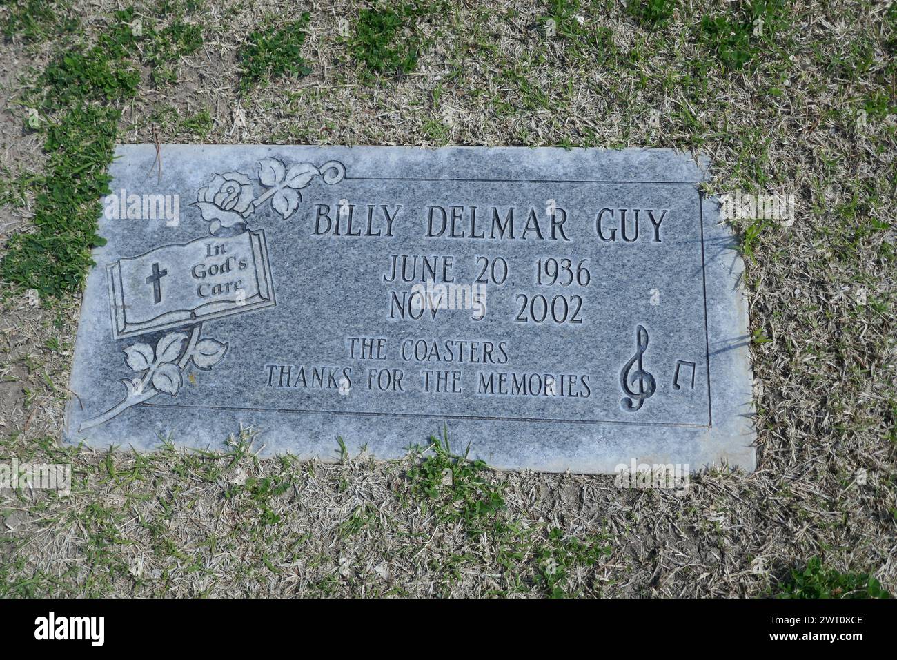 Las Vegas, Nevada, USA 7th March 2024 Musician Billy Guy of the Coasters Grave at Woodlawn ...
