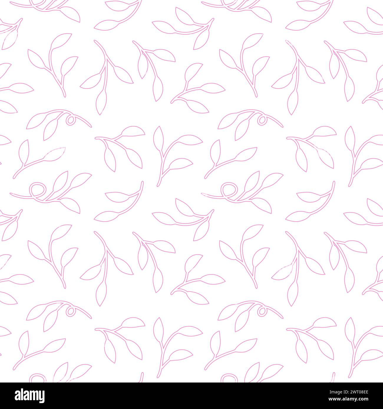 Delicate floral vine seamless pattern with hand drawn plants elements ...