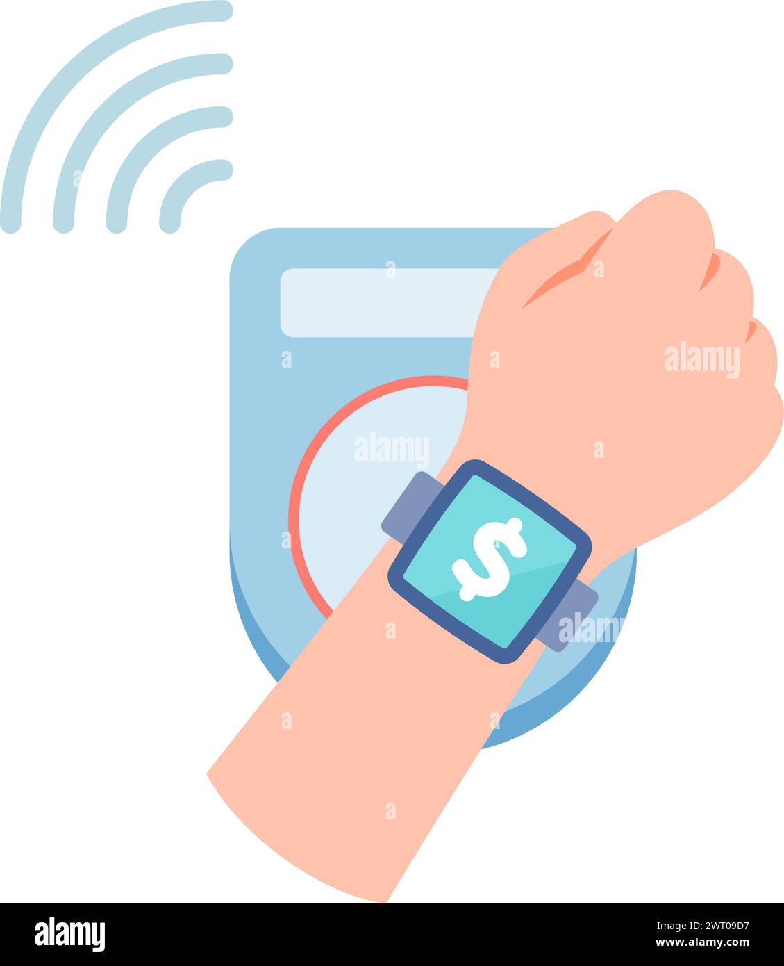 smart watch payment smart IC reader. Vector illustration that is easy ...