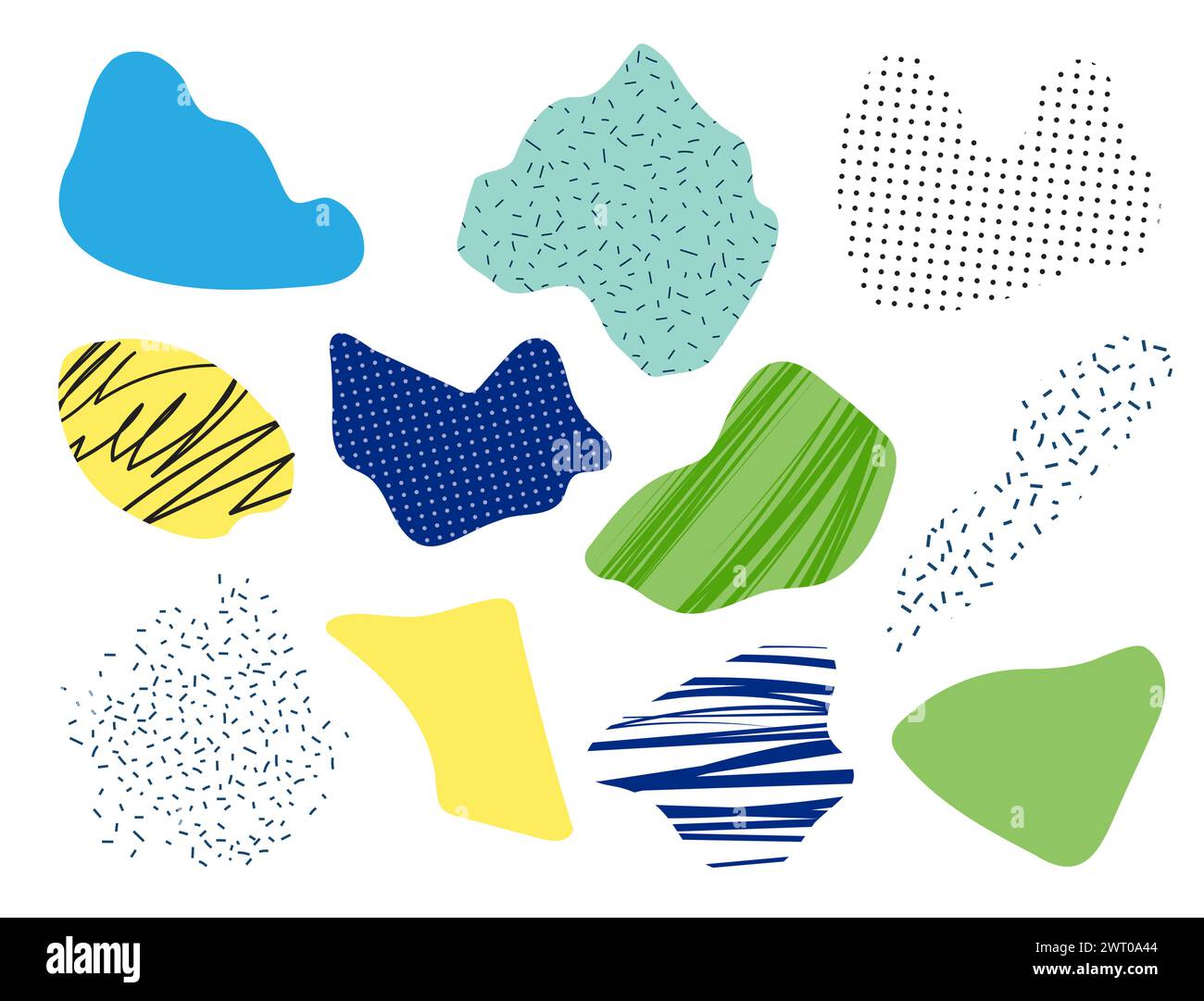 Abstract collage geometric background. Hand drawn textures freeform ...