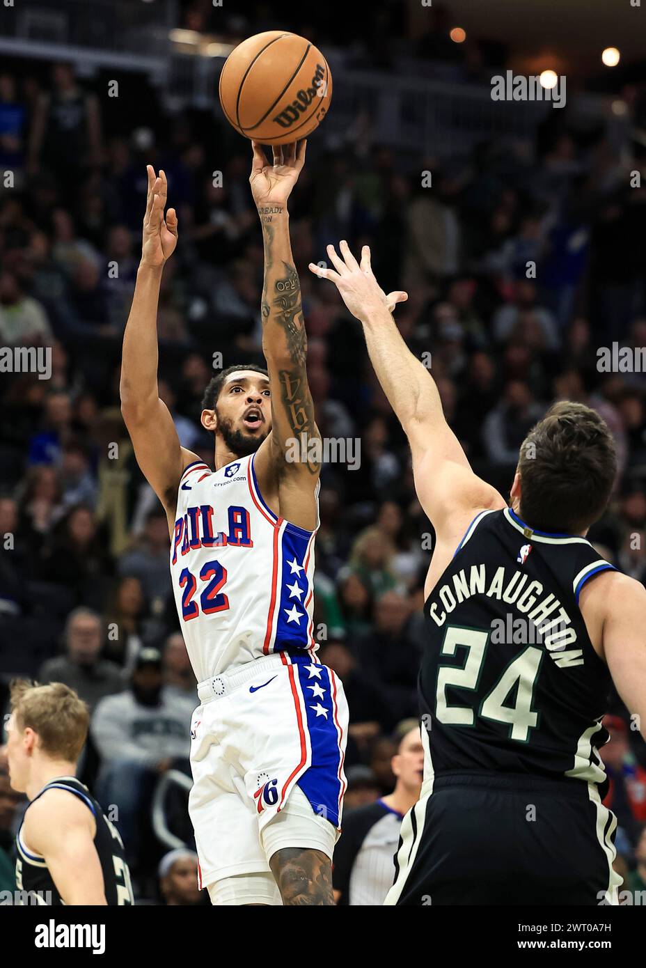 Milwaukee, USA. 14th Mar, 2024. Philadelphia 76ers guard Cameron Payne ...