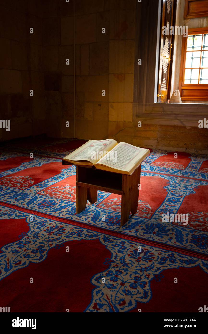 Ramadan or islamic vertical background photo. Holy Quran on the book ...