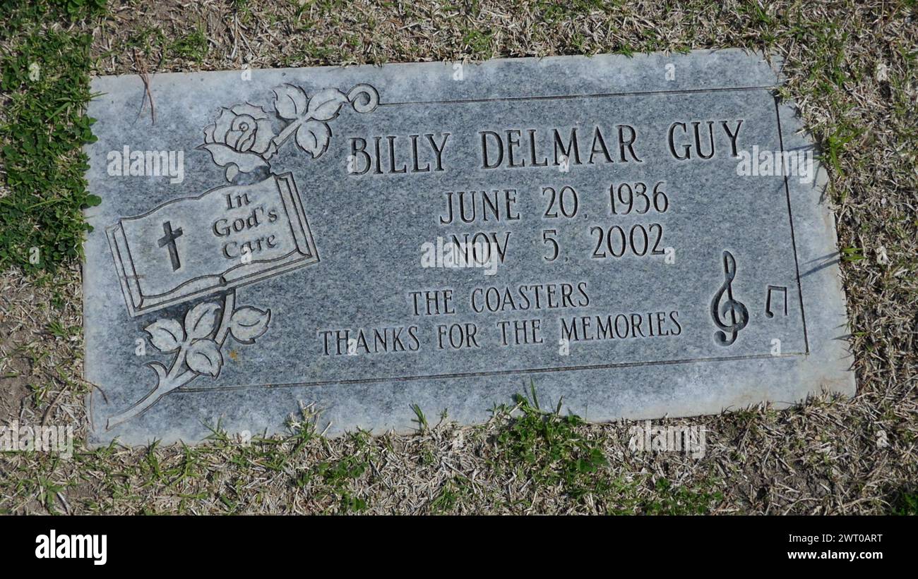 Las Vegas, Nevada, USA 7th March 2024 Musician Billy Guy of the Coasters Grave at Woodlawn ...