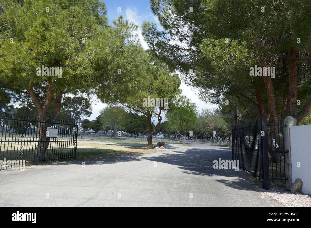 Las Vegas, Nevada, USA 7th March 2024 Woodlawn Cemetery at 1500 N. Las ...