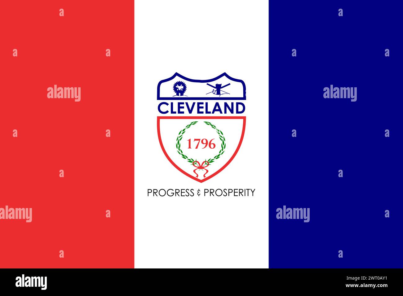 Flag of the city of Cleveland - Ohio Stock Photo - Alamy