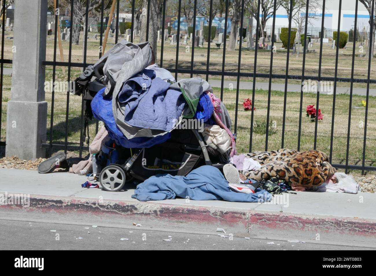 Las Vegas, Nevada, USA 7th March 2024 Homeless Camp at Woodlawn ...