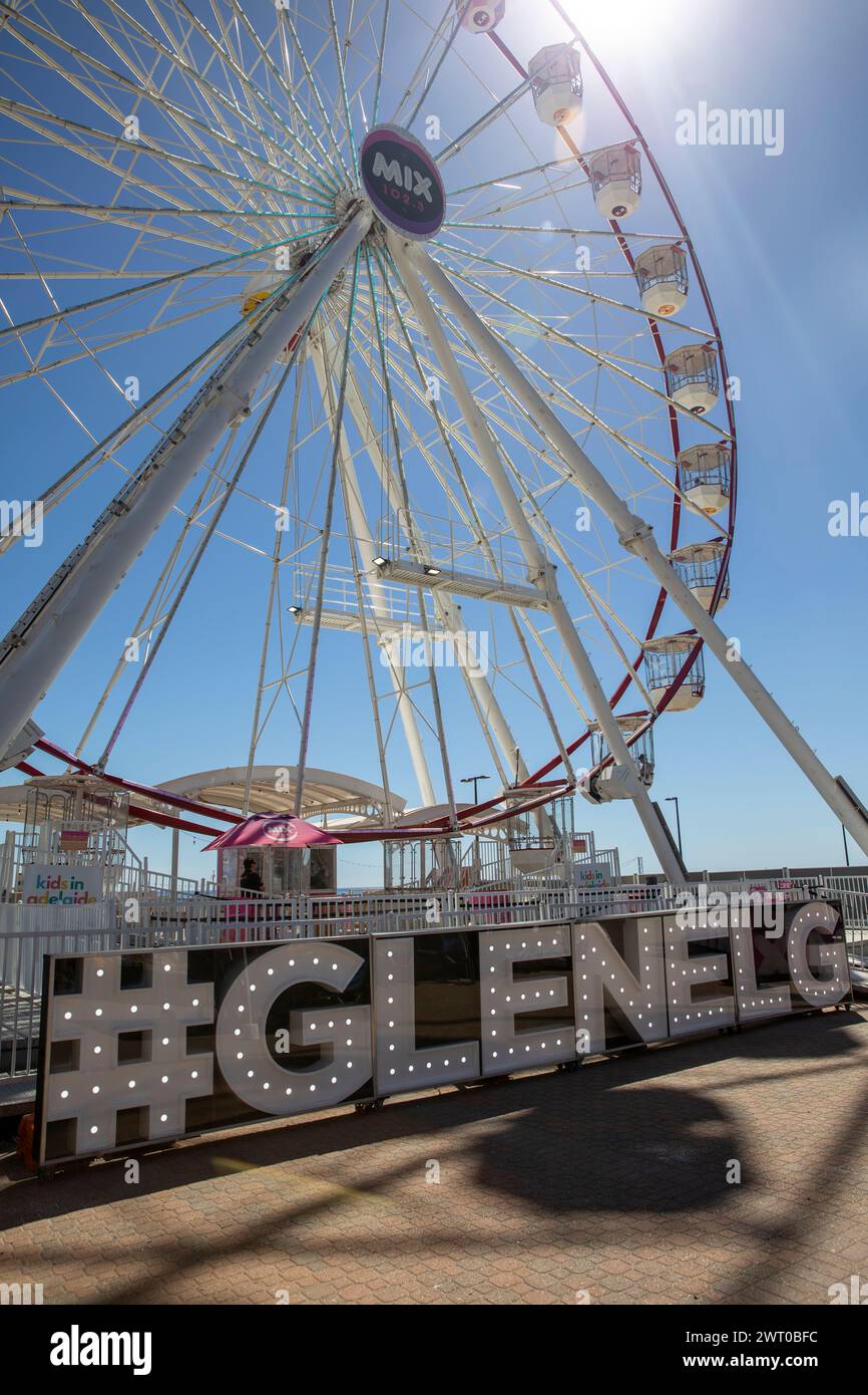 Glenelg beach Adelaide, giant ferris wheel and amusement park in ...