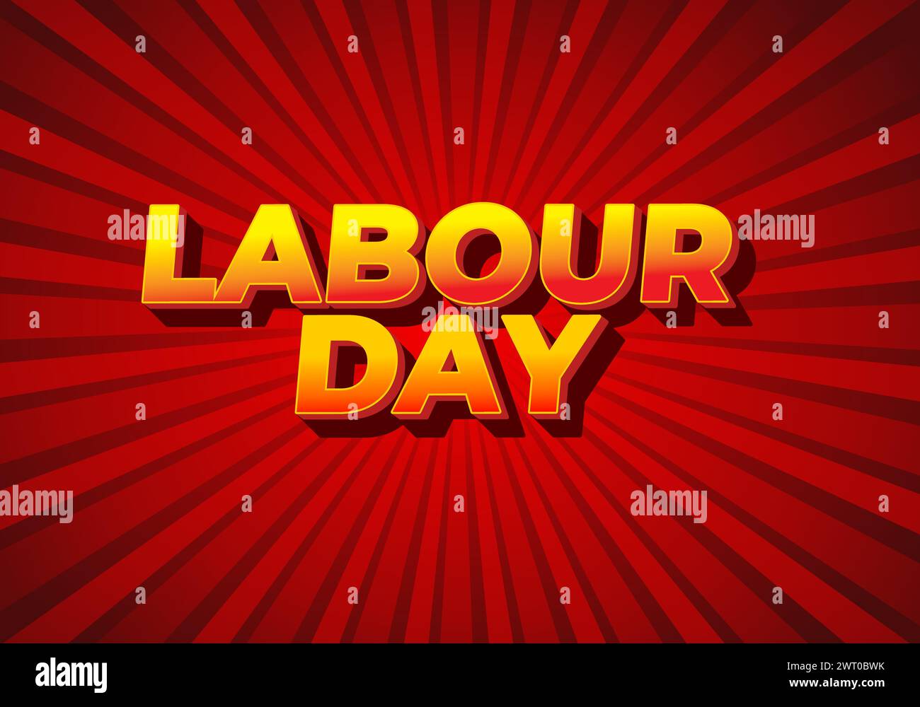 Labour day. Text effect design in yellow red color with eye catching ...