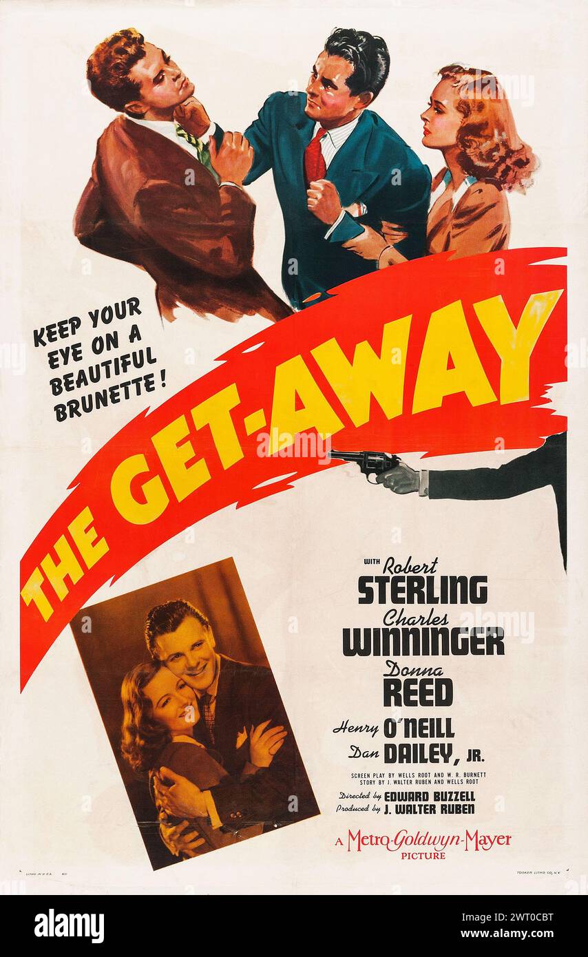 Vintage movie poster for the 1941 film The Get-Away - Robert Sterling ...