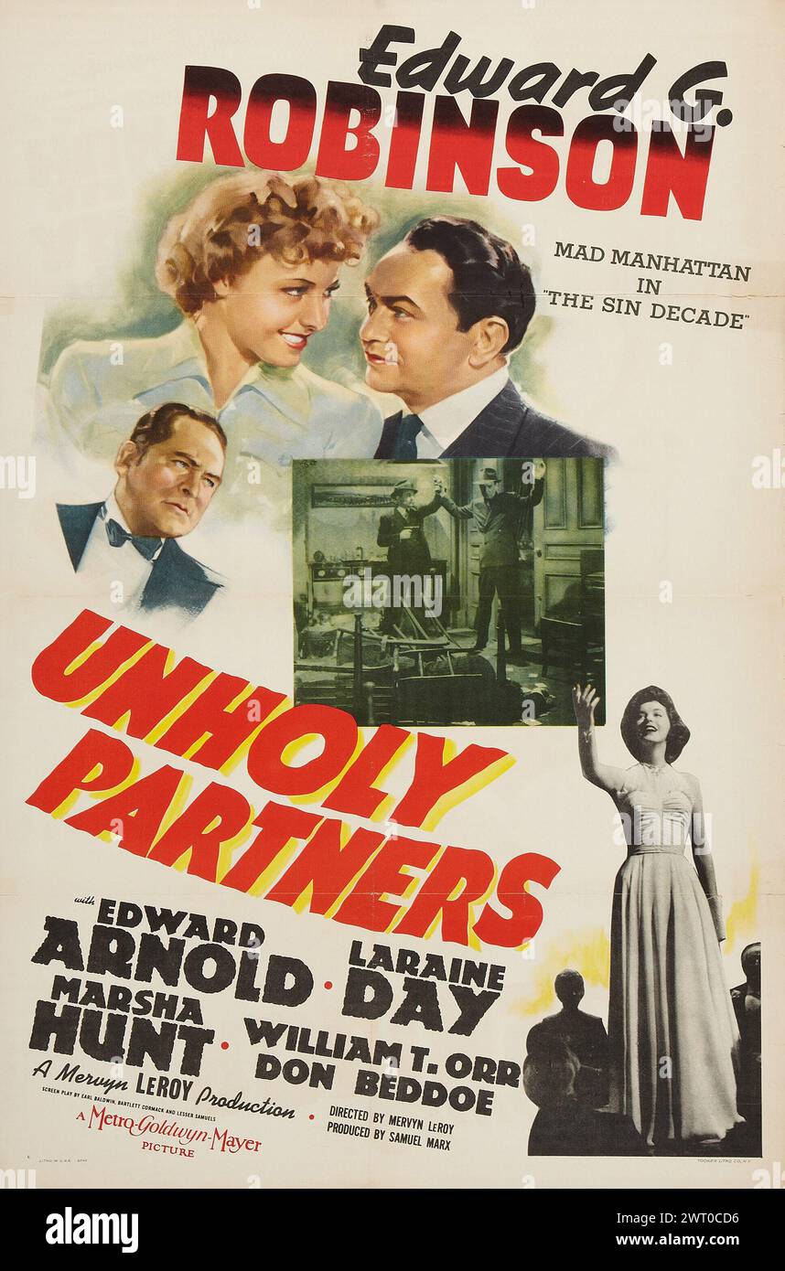 Old film poster - Unholy Partners (MGM, 1941) Edward G Robinson, Edward ...
