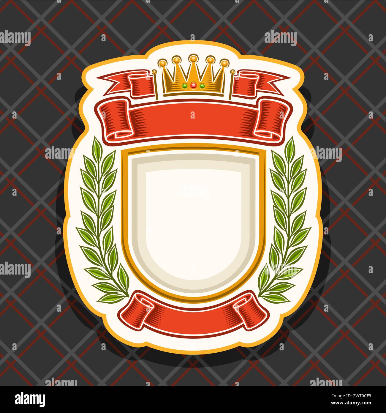 Vector Heraldic Logo, isolated illustration of decorative white ...
