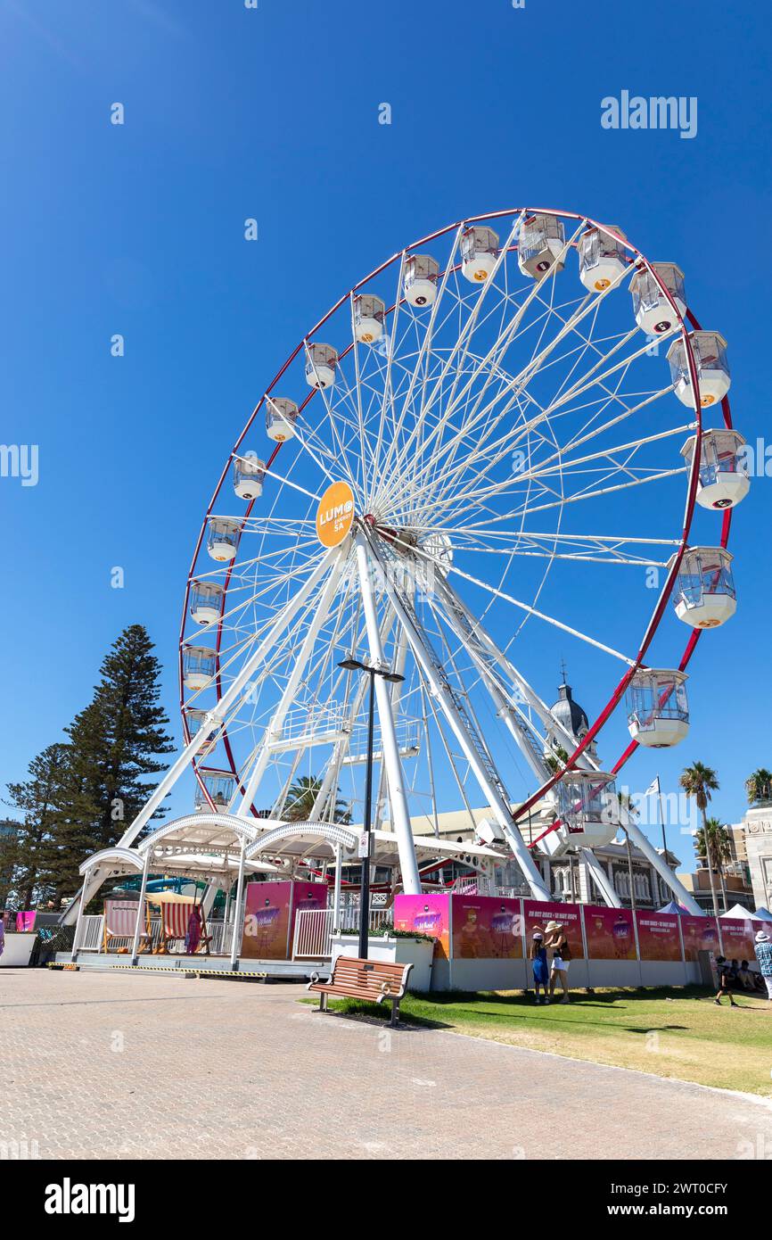 Glenelg beach Adelaide, giant ferris wheel and amusement park in ...