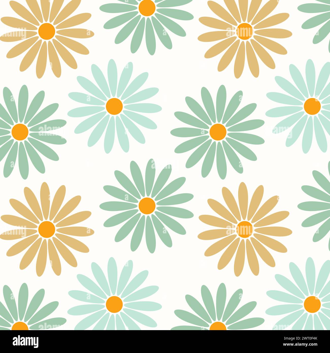 Seamless pattern pastel colors daisies chamomile on white background ...