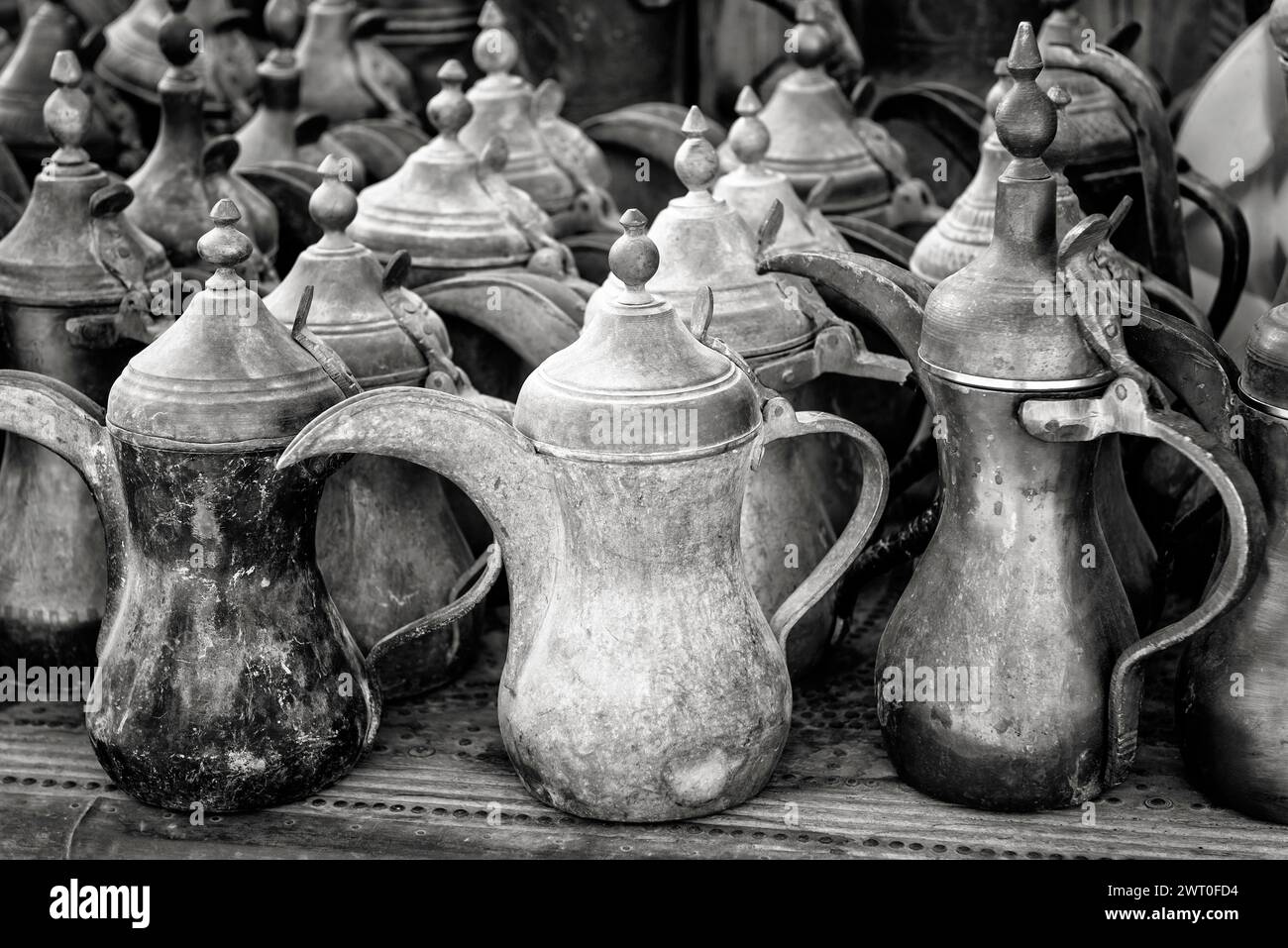 Traditional coffee pots, pot, coffee, mocha, Muslim, Islam, Arabic, old ...