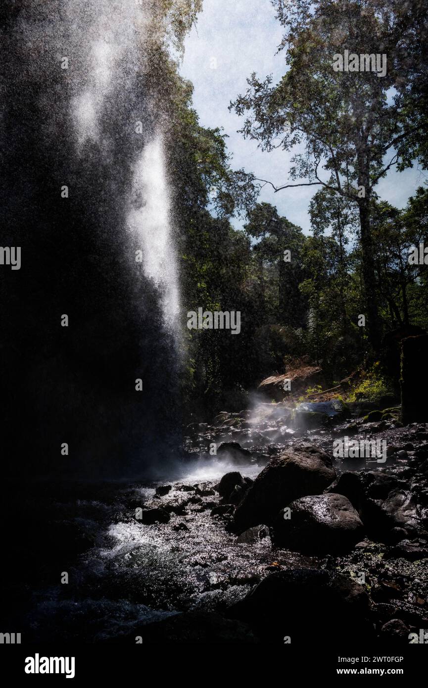 Tiu Kelep waterfall in backlight, nature, landscape, flowing, river ...
